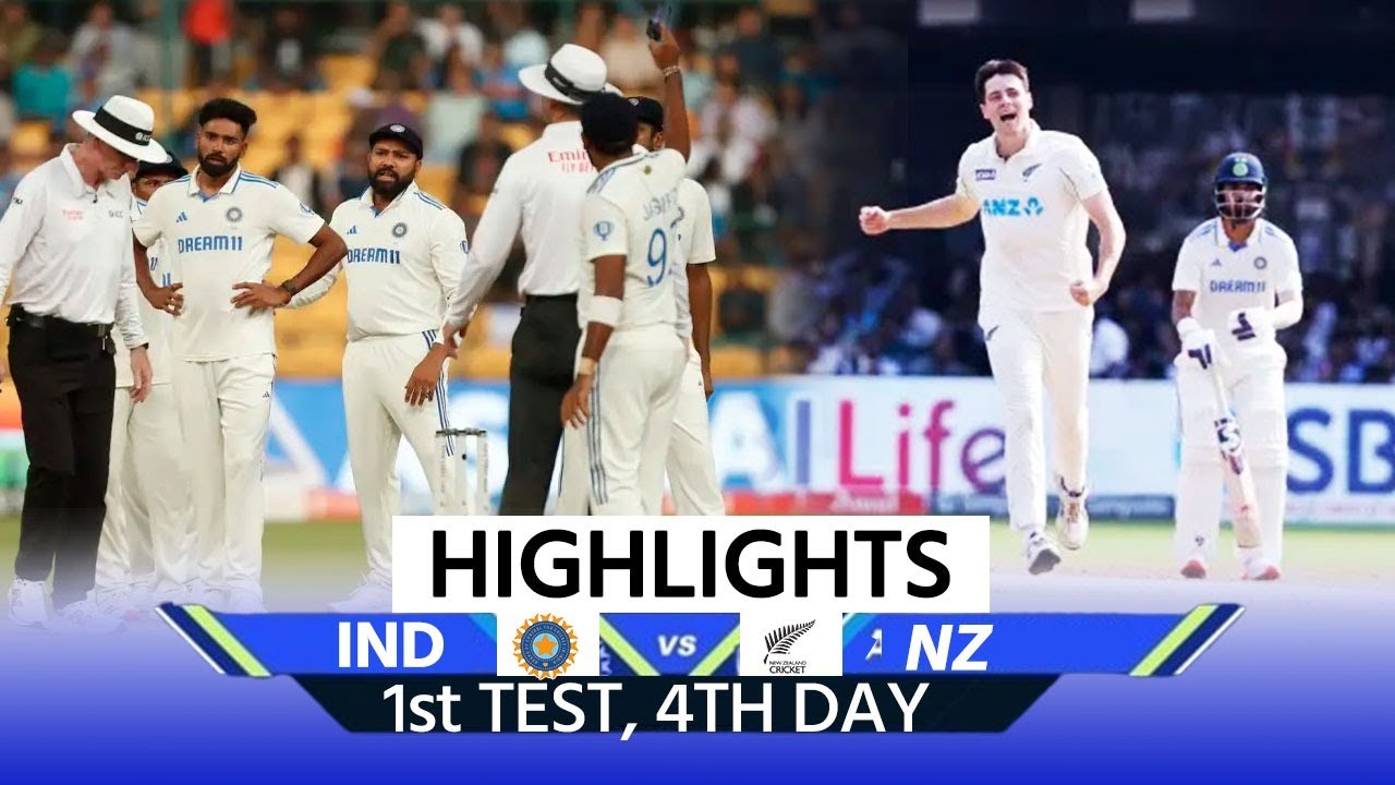 IND VS NZ 1ST TEST Day 4 Highlights: India Vs New Zealand 1ST Day 4 ...