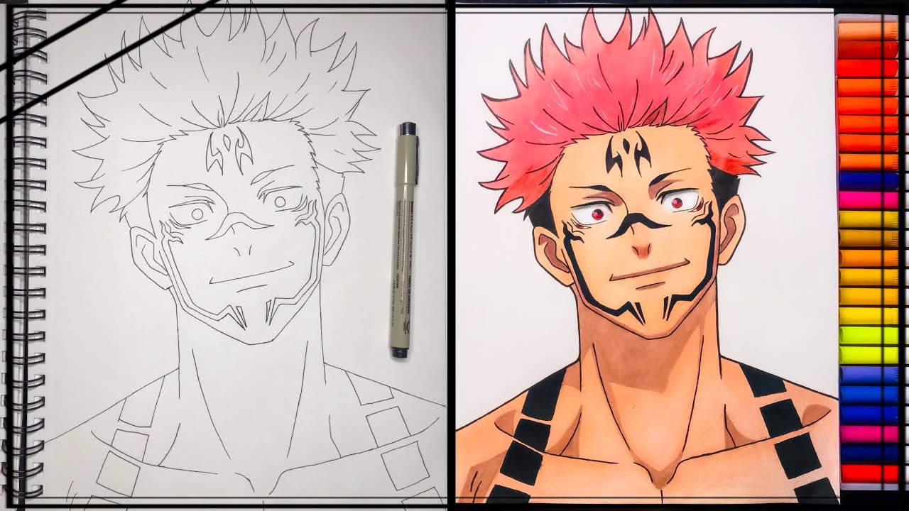 How to draw Ryomen Sukuna | Jujutsu Kaisen - YouTube