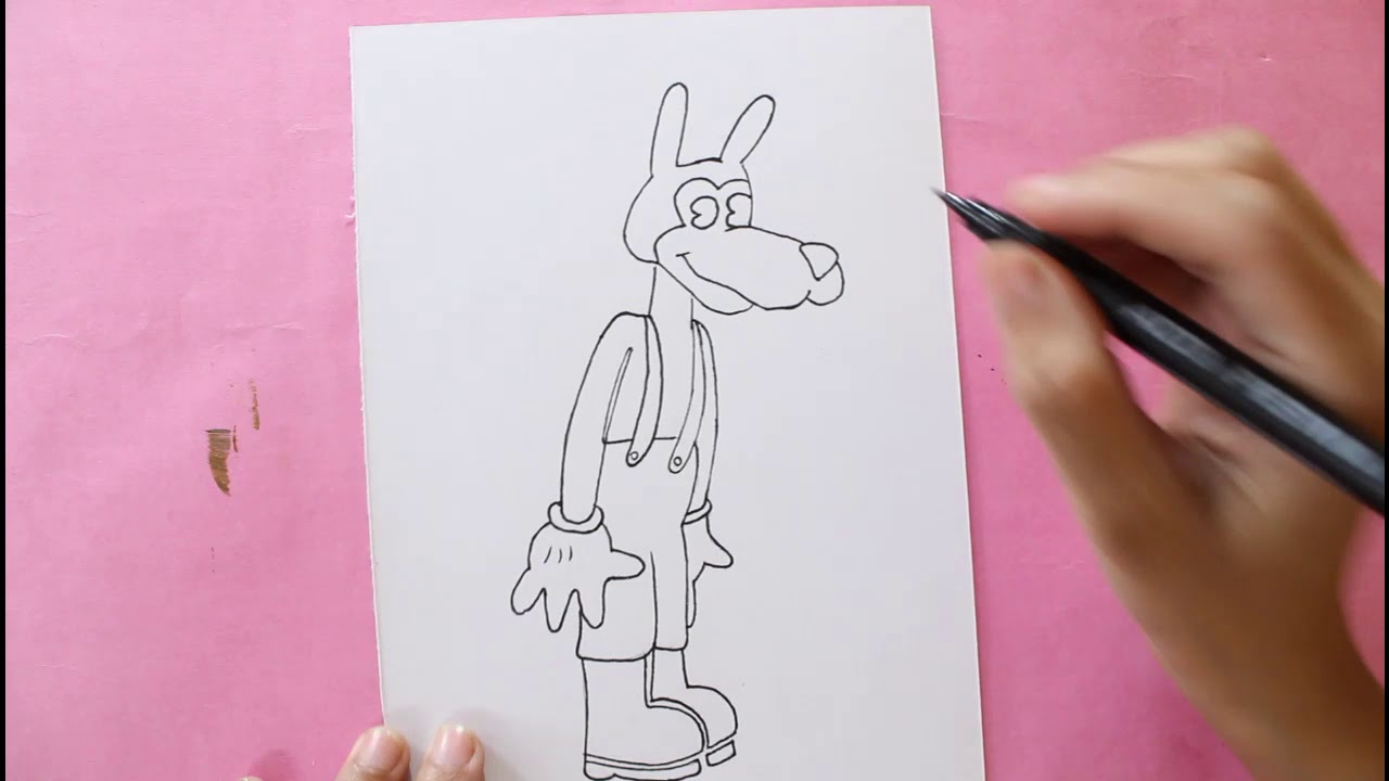 How to Draw Boris the Wolf Step by Step easy for Beginners - YouTube