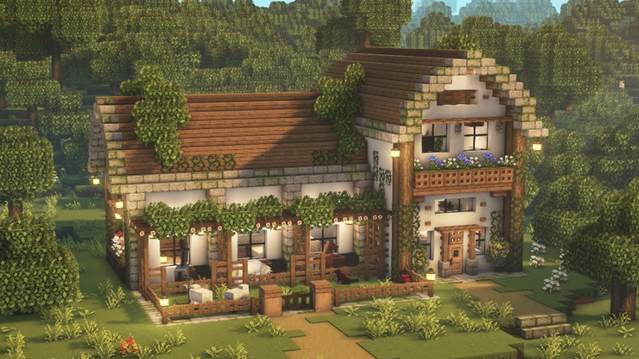 [Minecraft] 🌿🐎 Farm House Tutorial / Mizuno's 16 Craft Resource Pack ...
