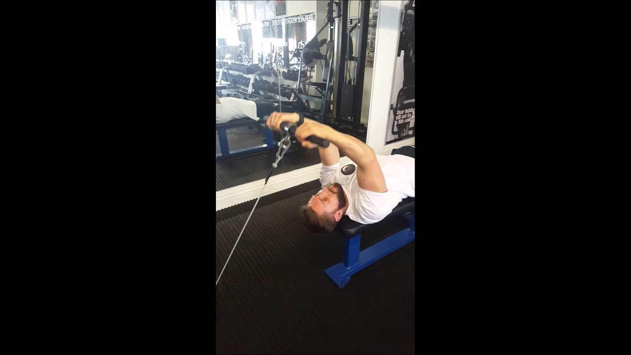 Lying reverse grip cable tricep extension - YouTube