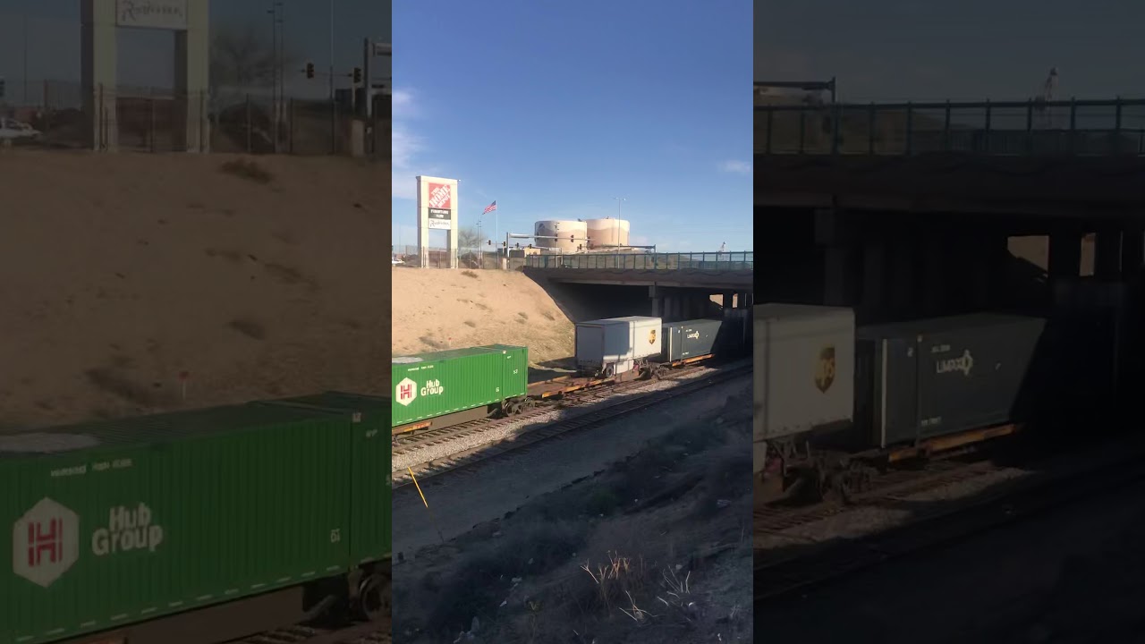 Freight train through Yuma part 2 - YouTube