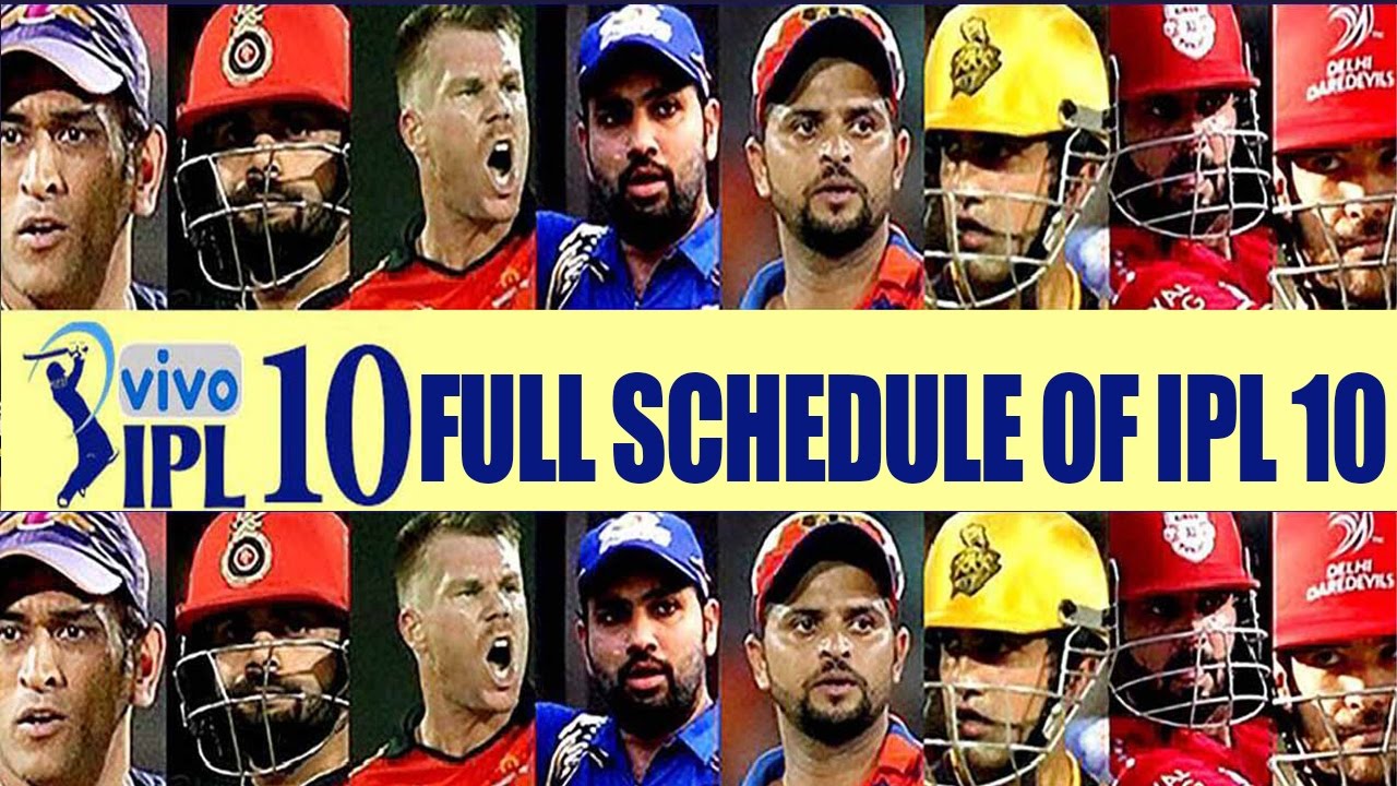 IPL 10 : Full schedule of matches | Oneindia News - YouTube