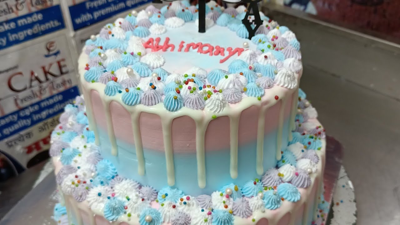 Simple and beautiful Two Tier Birthday cake| Step by Step - YouTube