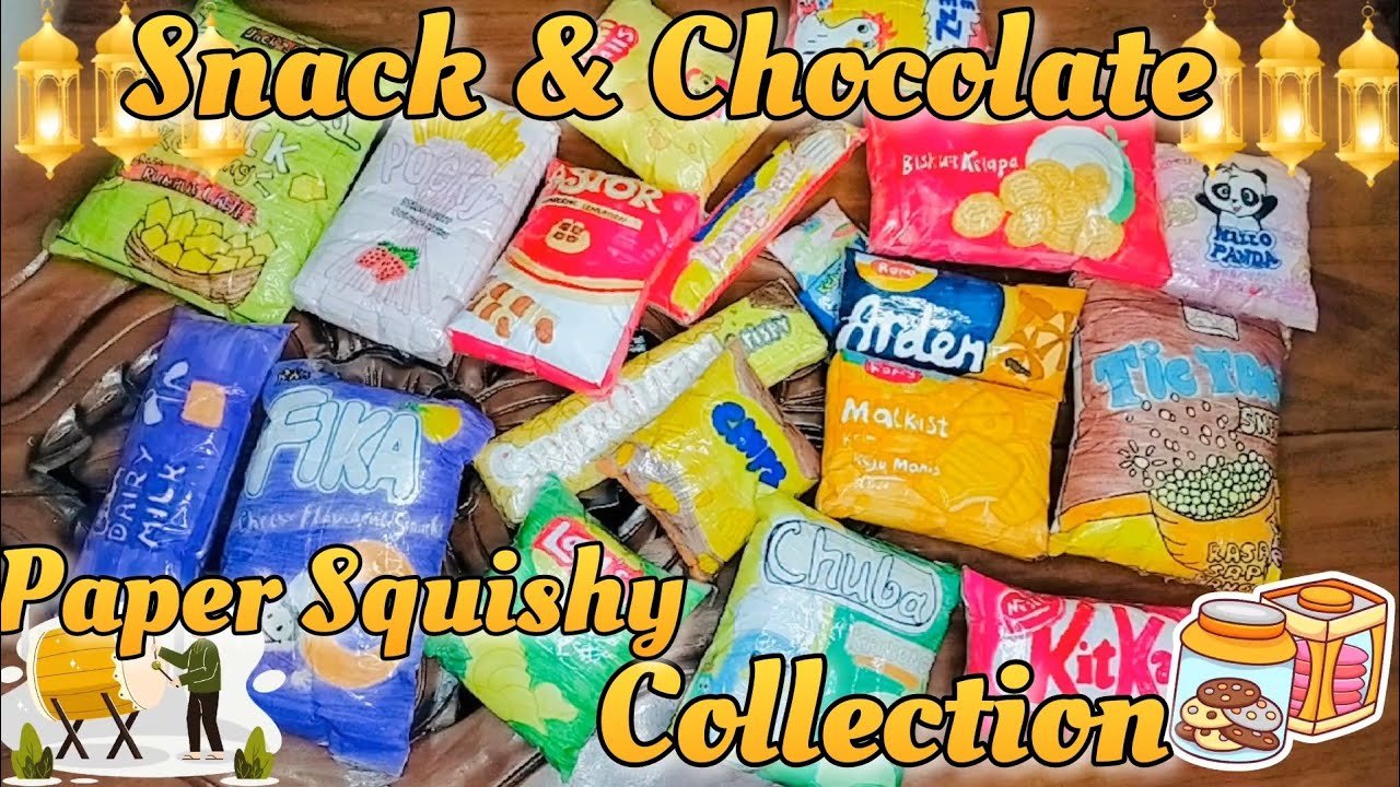 SNACK & CHOCOLATE PAPER SQUISHY COLLECTION - YouTube