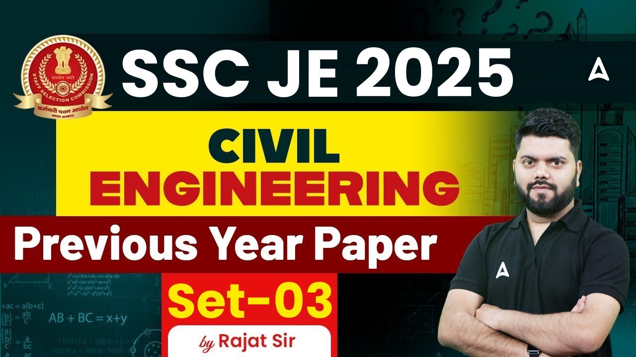 SSC JE 2025 | SSC JE Previous Year Question Paper Civil Engineering ...