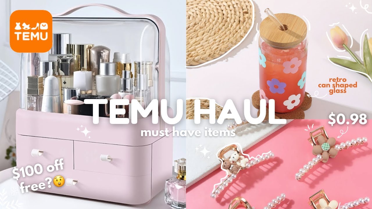 cute temu haul [ aesthetic ] organizers, accesories,etc. | 100$ coupon ...