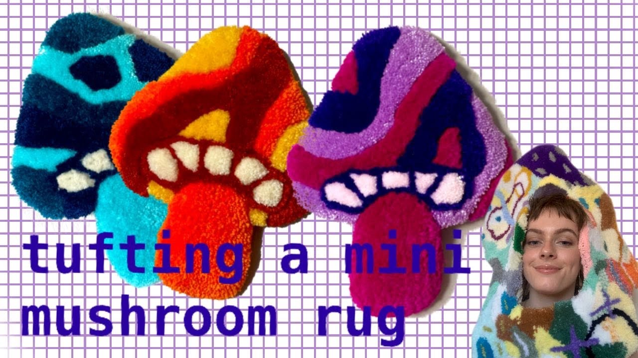 Tufting a mini mushroom rug! - YouTube