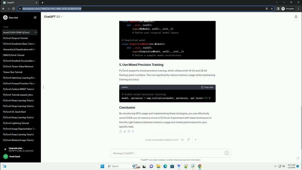 how to avoid cuda out of memory in pytorch - YouTube