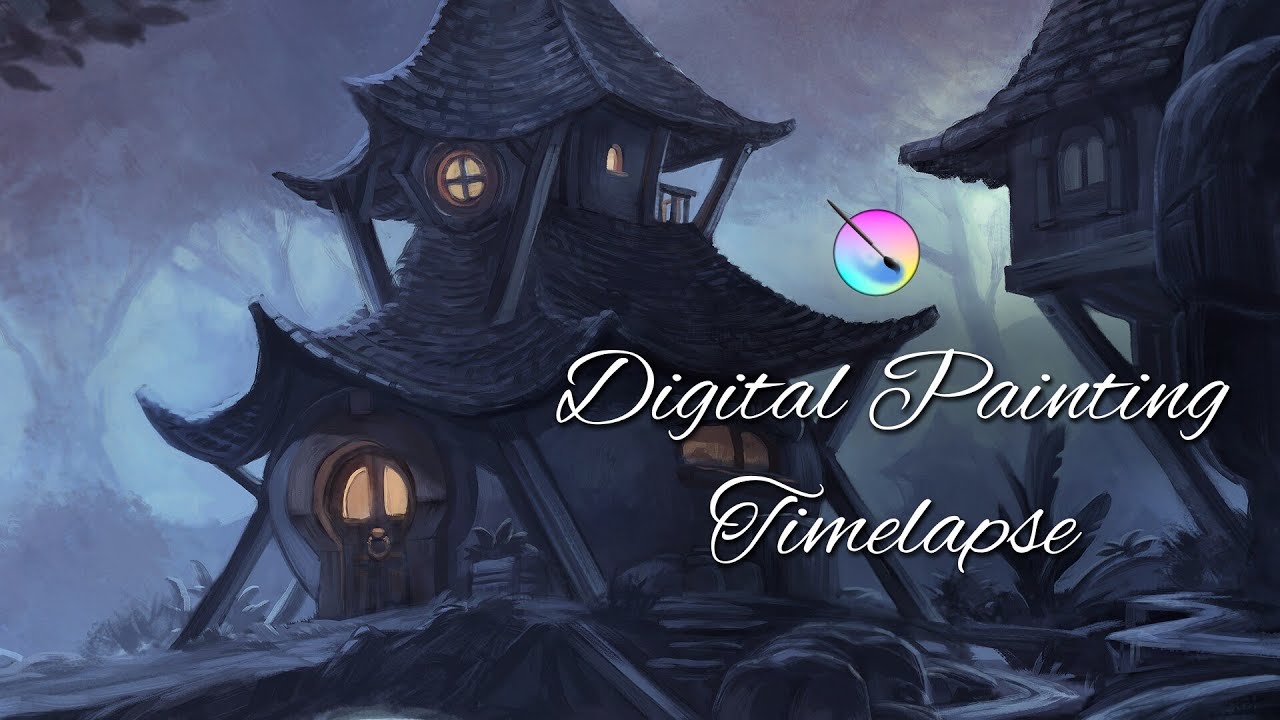 A Spooky Cute House - Krita Digital Painting Timelapse - YouTube