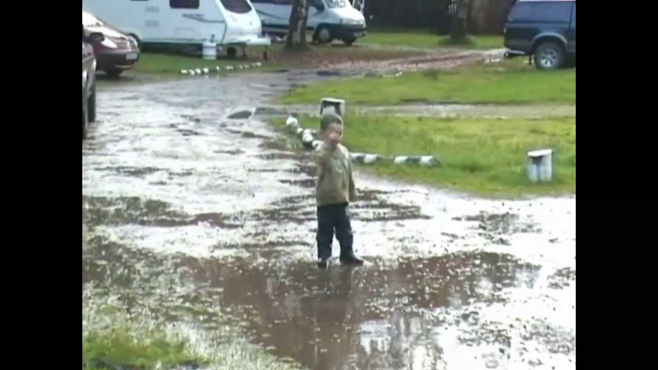 Its only water - Little boy falling in a huge puddle. - YouTube