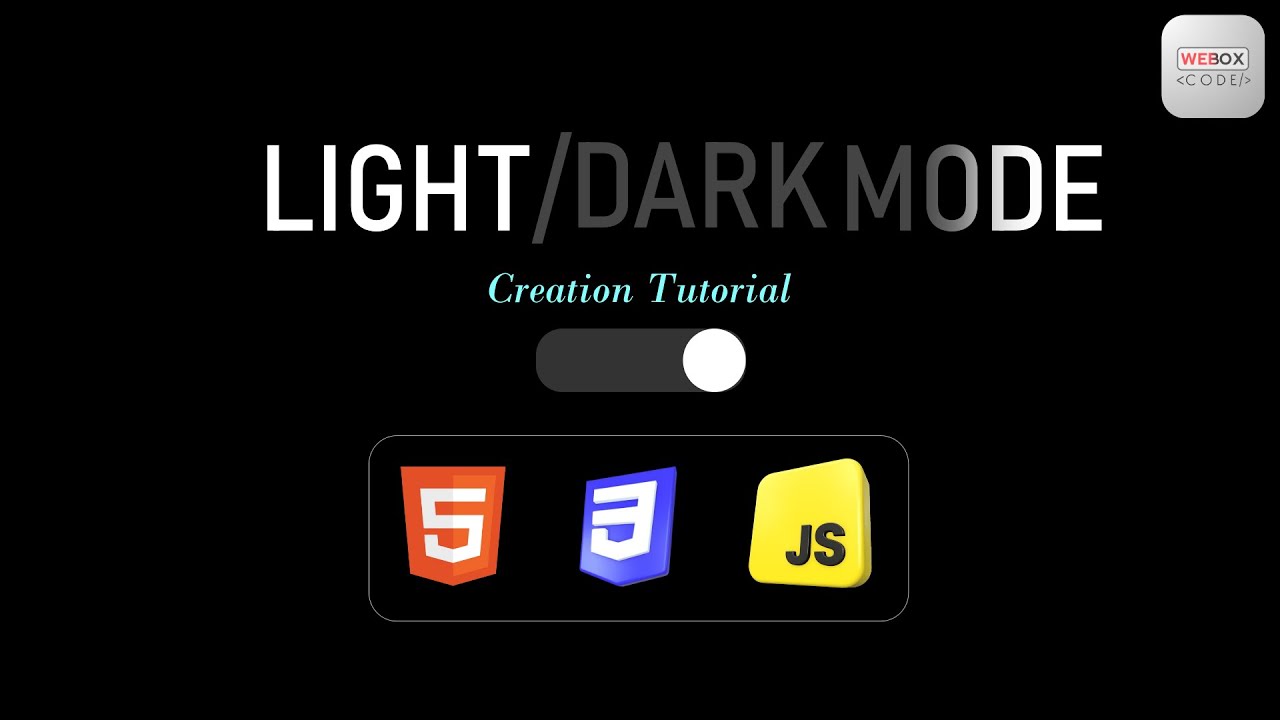 Lightdark Mode Tutorial Html Css Js Web Development Youtube 1831