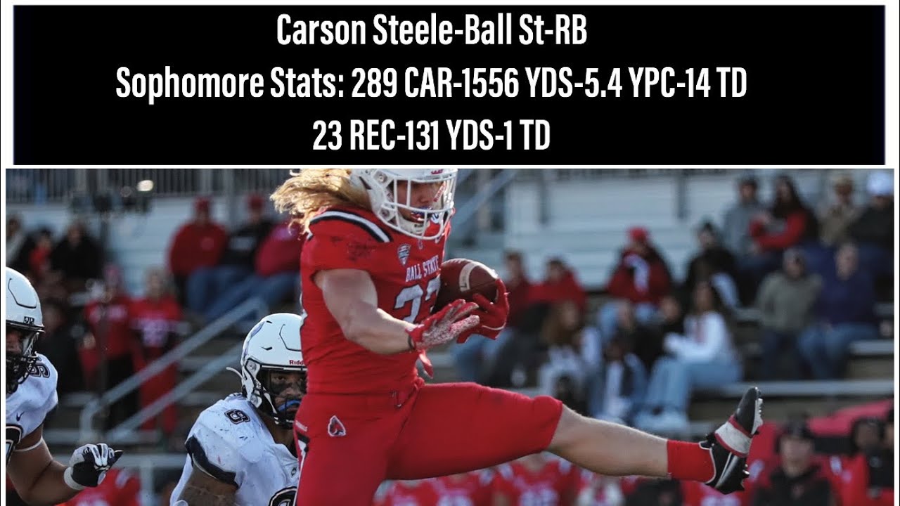 Carson Steele Sophomore Season Highlights-Ball St RB-2022-2023 Season ...