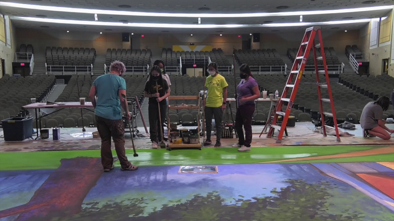 High School Stage Production Backdrop Builds - YouTube