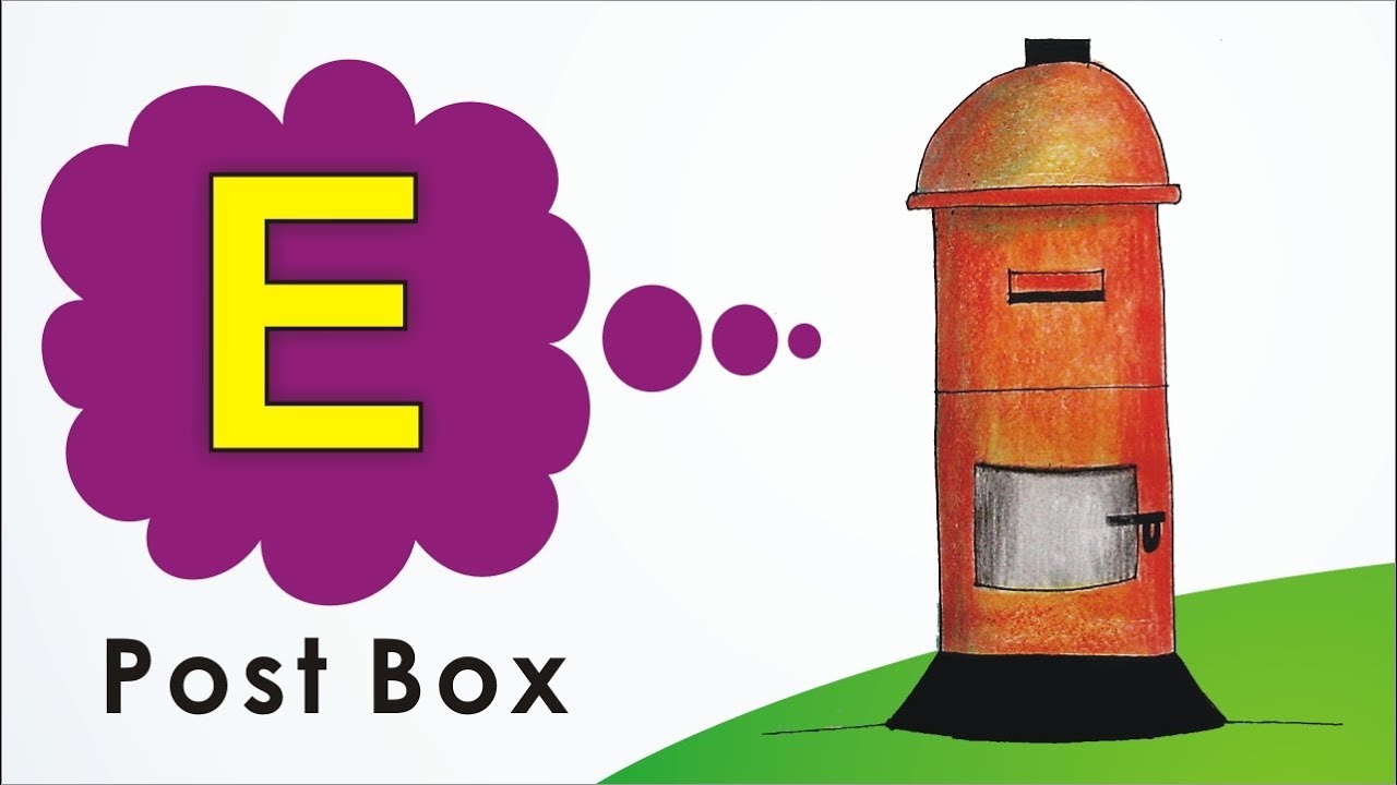 post box drawing from letter E very easy |पोस्ट बॉक्स कैसे ड्राइंग करे ...