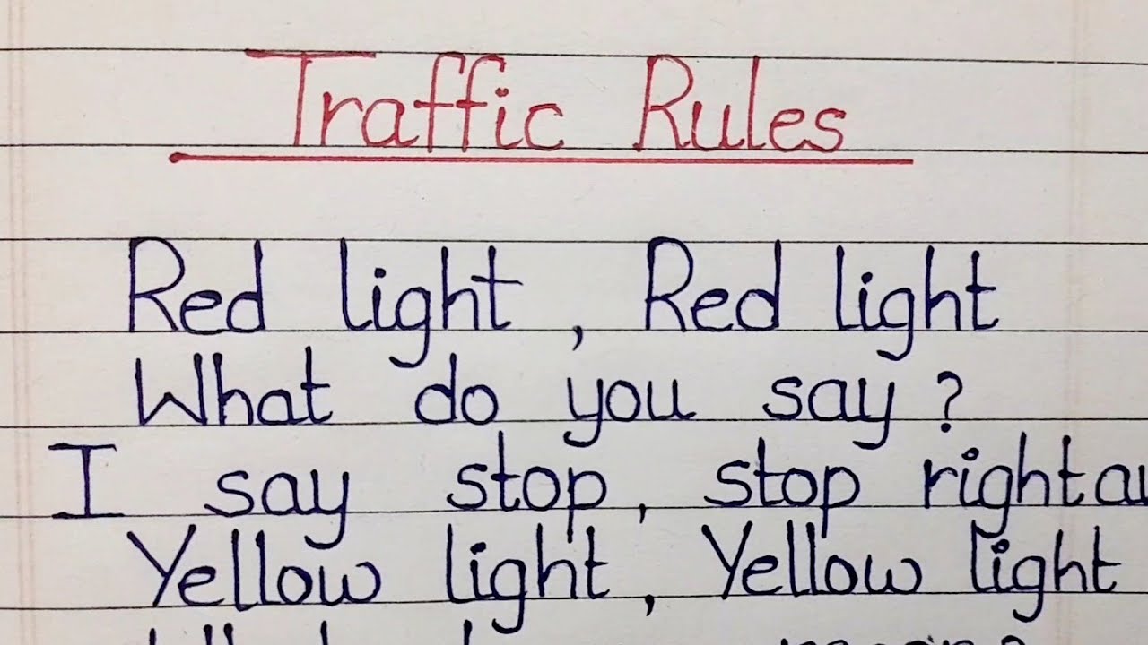 A simple rhyme on "Traffic Rules" for children in English//small #poems ...