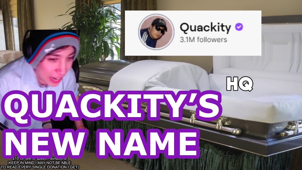 Quackity CHANGES HIS TWITCH NAME from QuackityHQ to Quackity! *Funeral ...
