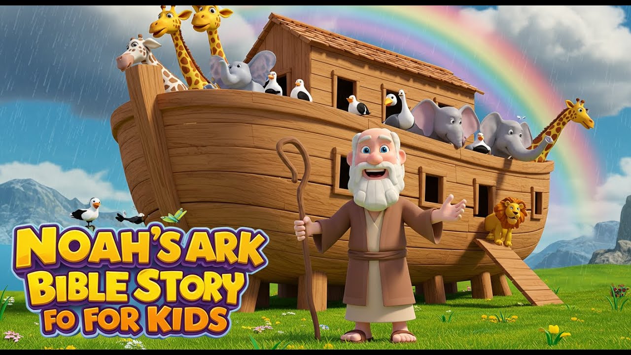 🌈 Noah’s Ark Bible Story for Kids 🐘🦒 | Fun Christian Story with Animals ...