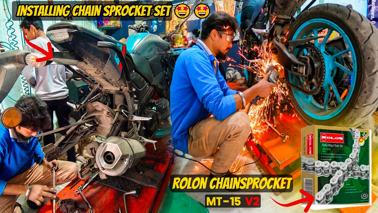 Rolon Chain Sprocket😍 || installed in MT-15🔥|| Power Upgrade? - YouTube