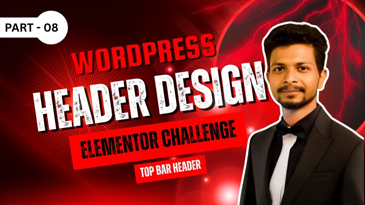 Part 08 - Top Bar Header Design | WordPress Header Design by Elementor ...
