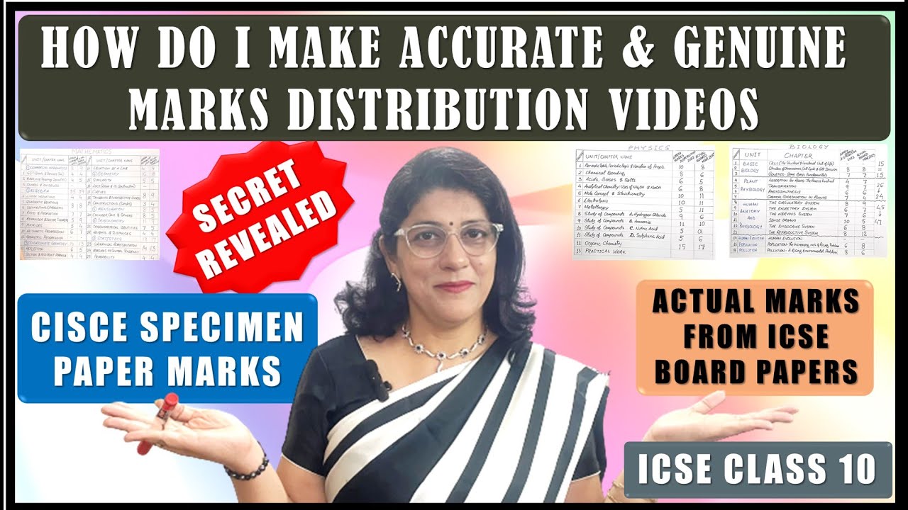 ACCURATE MARKS DISTRIBUTION SECRET | SPECIMEN PAPER VS ICSE BOARD ...