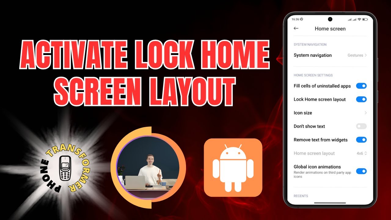 How to Activate the Lock Home Screen Layout on Android - YouTube