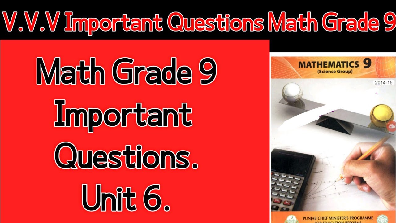 Class 9 Mathematics Important Questions || Math 9th Class Unit 6 All ...