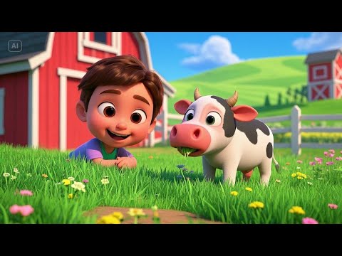 Baby Cow Say Moo Moo Moo | Fun Farm Animal Rhyme for Kids | Nursery ...