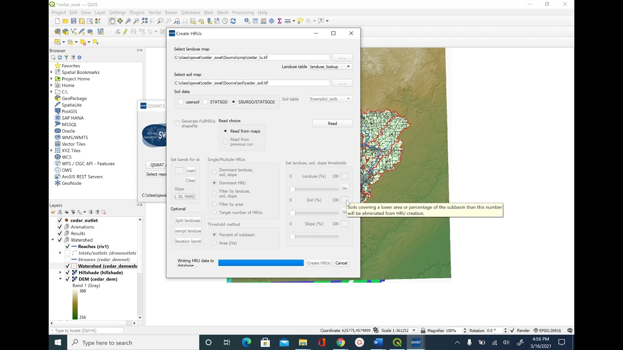 SWAT Hydrologic Modeling using QSWAT (4/6) - Creating Hydrologic ...