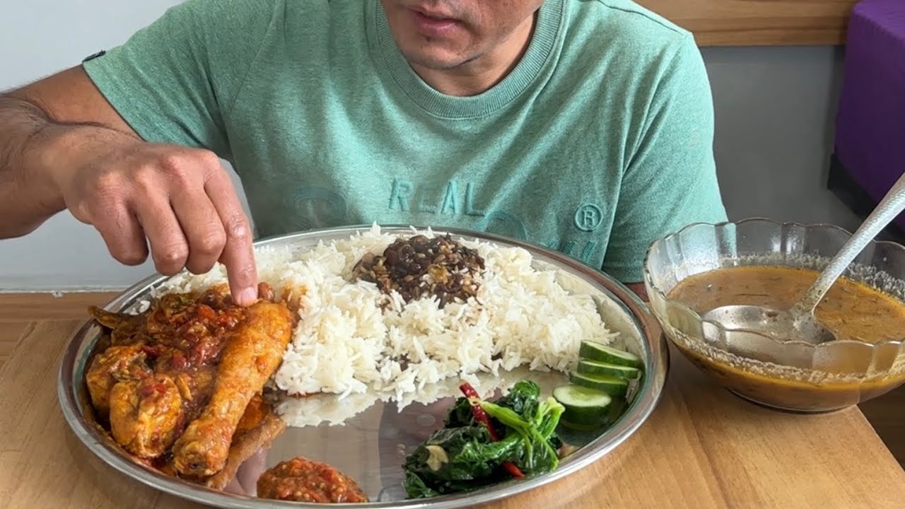 Local kukhura ko masu bhat | mustang Simi ko daal | rayo ko Saag ...