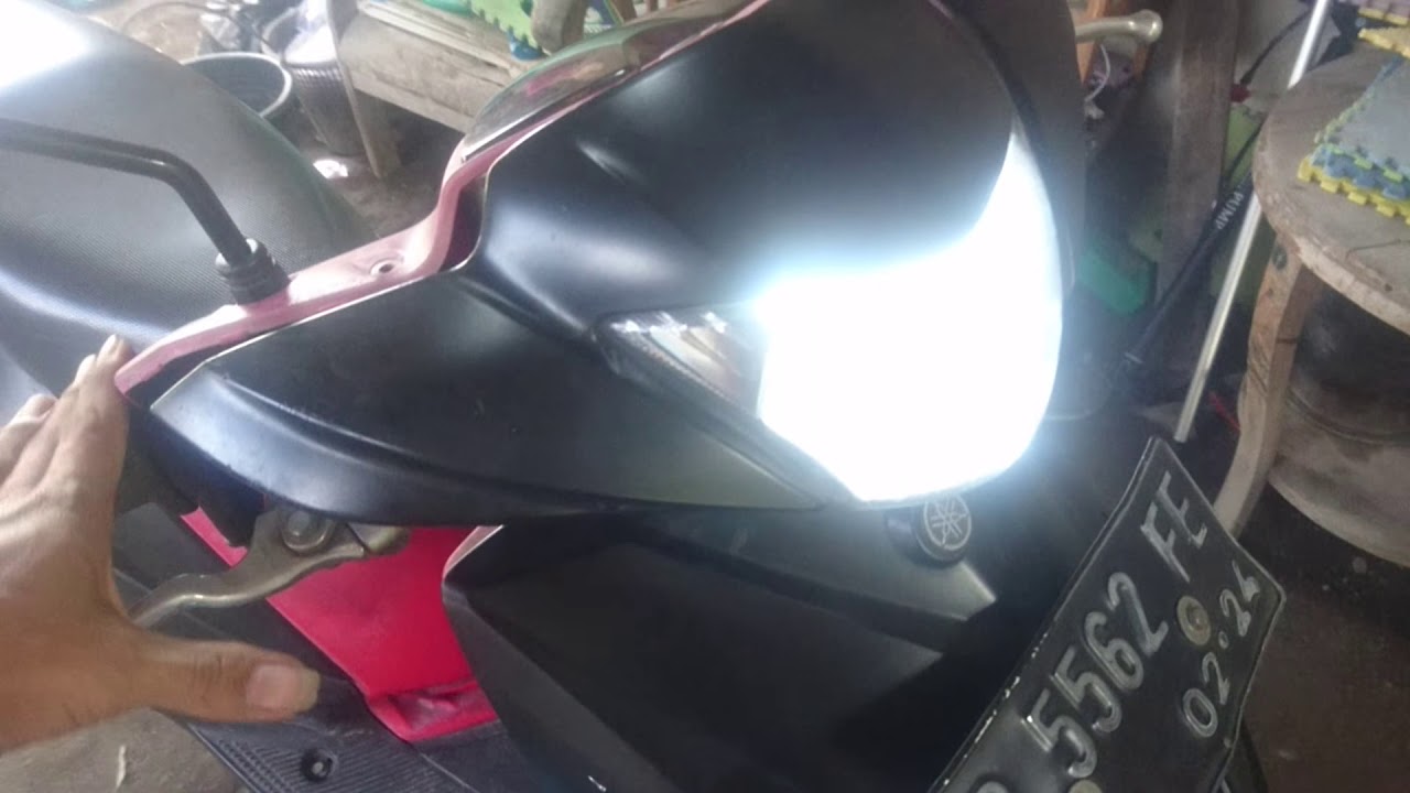 Pasang lampu LED di Yamaha Mio J dengan Converter DC - YouTube