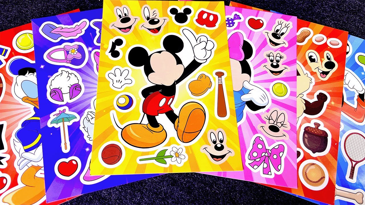 🌈Sticker ASMR🌈 Decorate Sticker Book With Sticker Mickey Mouse ,Minnie ...