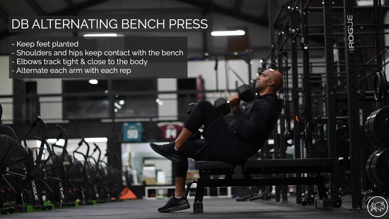 DB ALT BENCH PRESS - YouTube