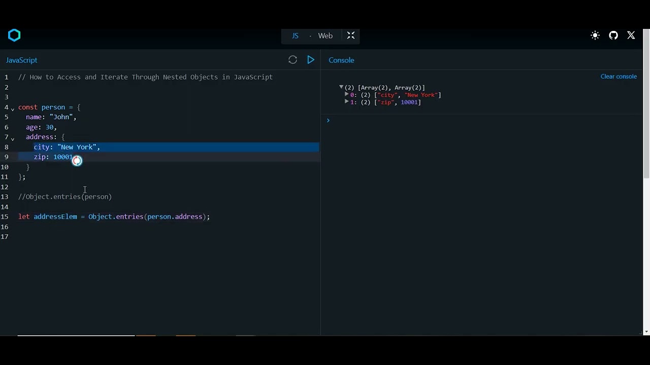 How To Access And Iterate Through Nested Objects In Javascript Youtube 4799