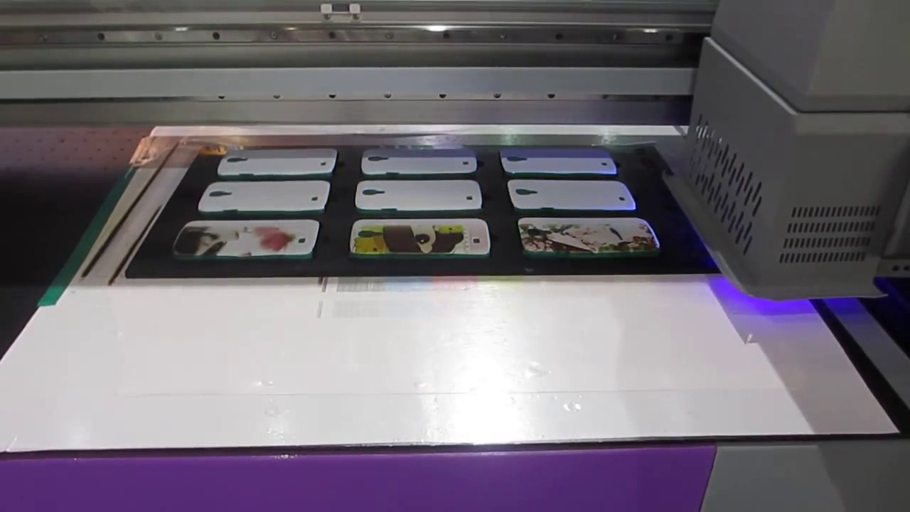 Max Print UVC - LED - Impressora flatbed - imprimindo em celular - Miracle Plotters - YouTube