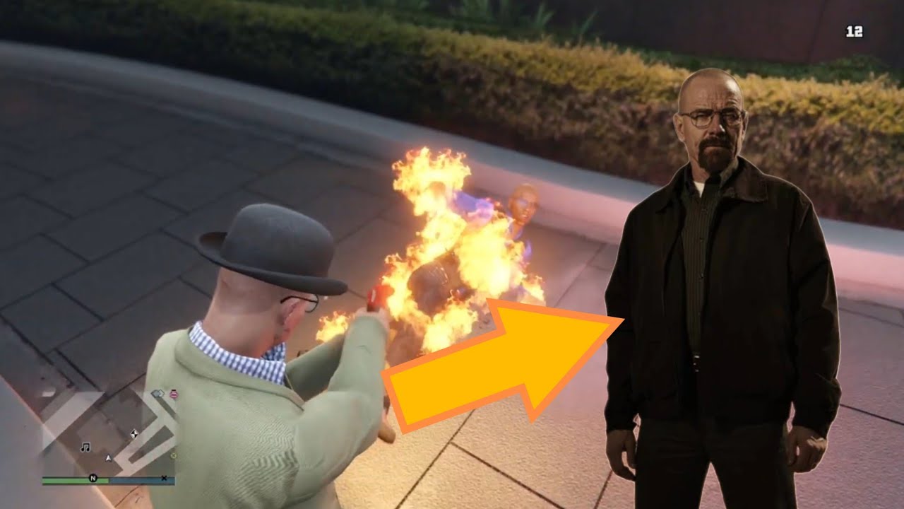Walter white sets man on fire - YouTube