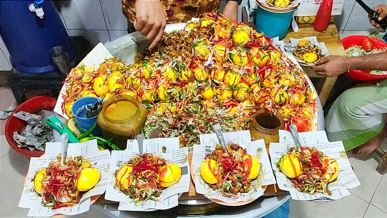 Looking Delicious!! Tasty Egg Chana Chaat Masala Making।। Bangladeshi ...