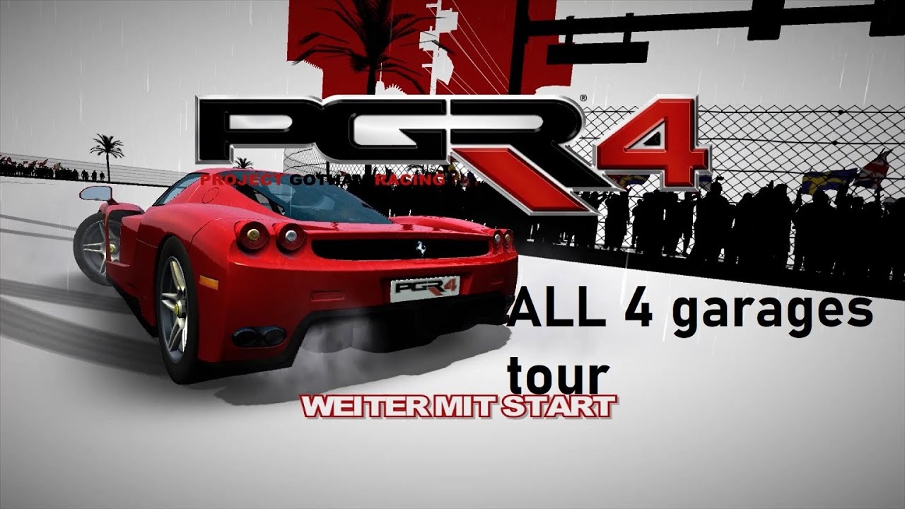 PGR 4 ALL garages (Project Gotham Racing 4 Xbox 360) - YouTube