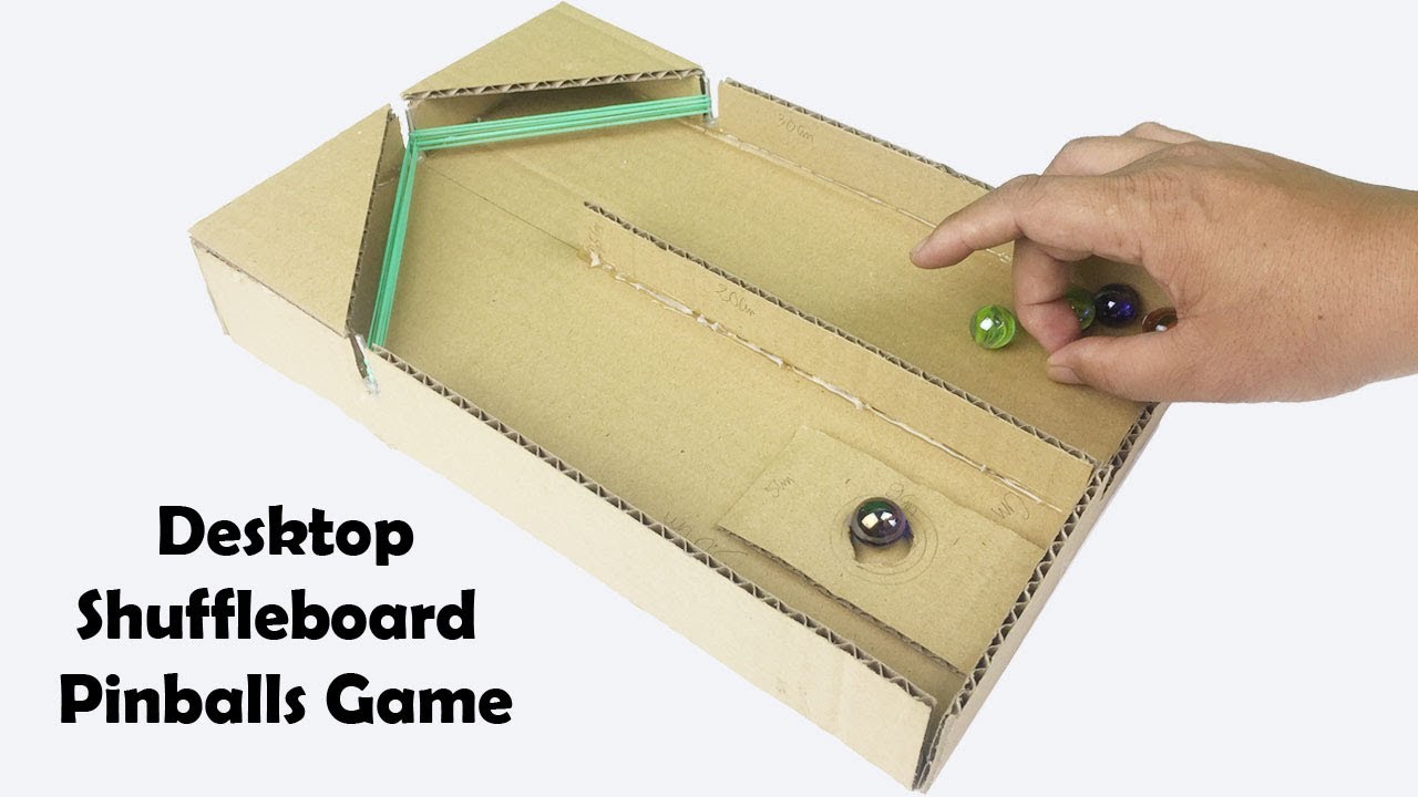 How to Make Desktop Shuffleboard Pinball Game from Cardboard - YouTube