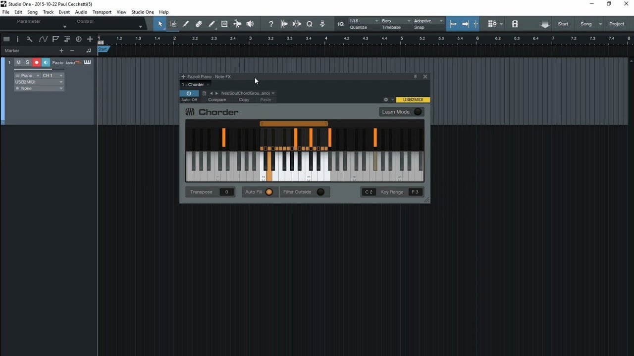 A Detailed Overview Of The Chorder In Studio One 3 - YouTube