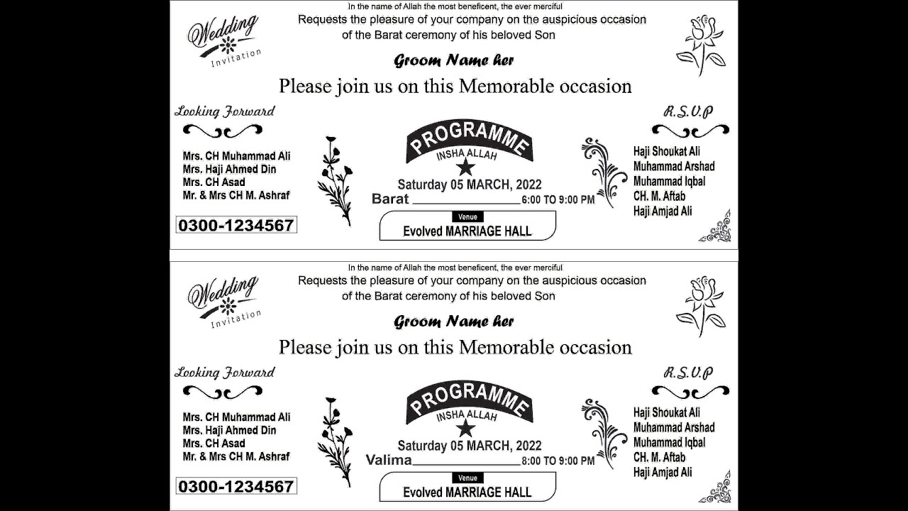 wedding card sample CDR file by Evolved Design - YouTube