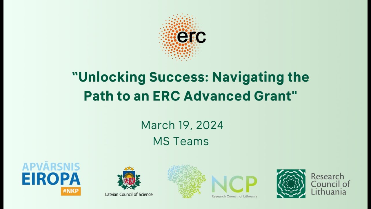 „Unlocking Success Navigating the Path to an ERC Advanced Grant“ 19.03. ...