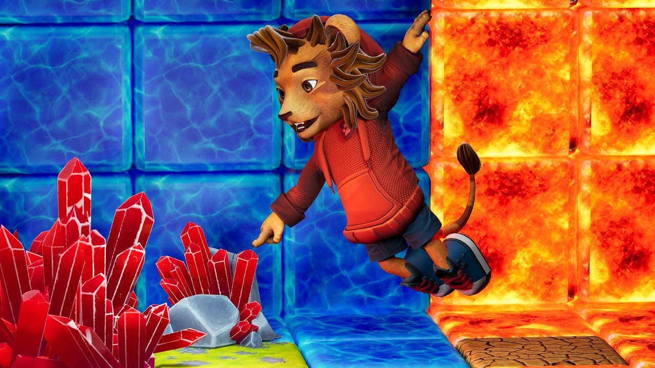 The Floor is Lava! Collect the Crystals to Escape the Volcano. [Kids ...