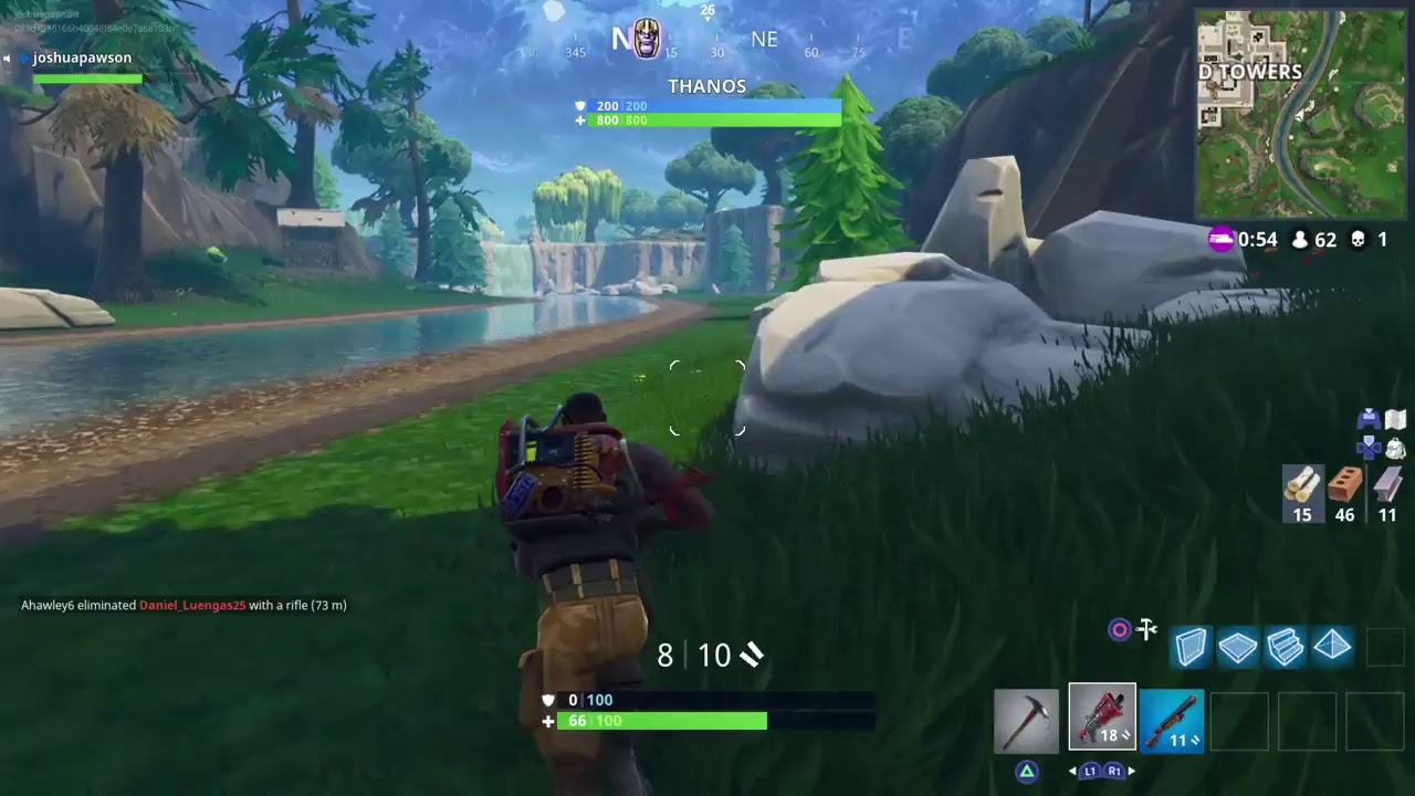 FORTNITE BATTLE Royale Joshua Screen INFINITY Gauntlet Gameplay - YouTube