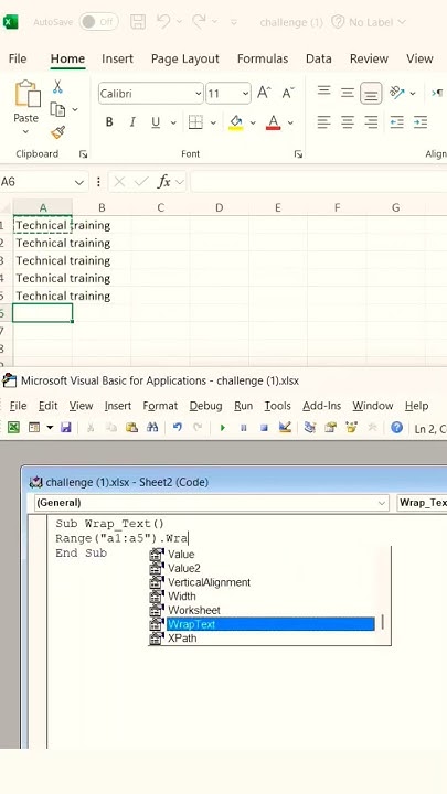 Wrap Text Using MS Excel VBA #shorts - YouTube