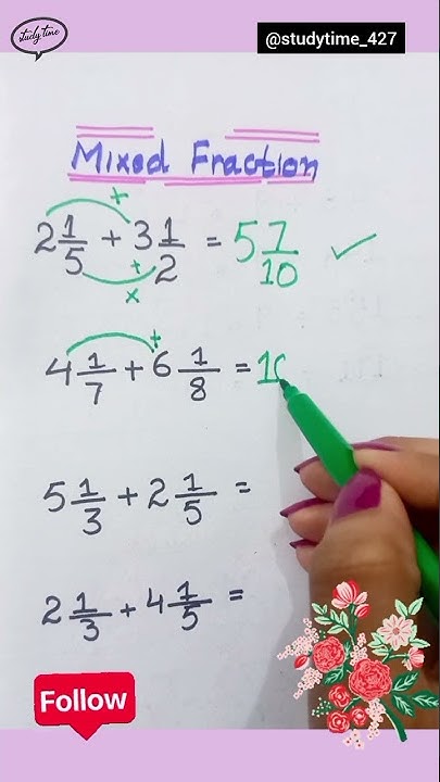 mixed fraction trick || fraction tricks || studytime_427 - YouTube