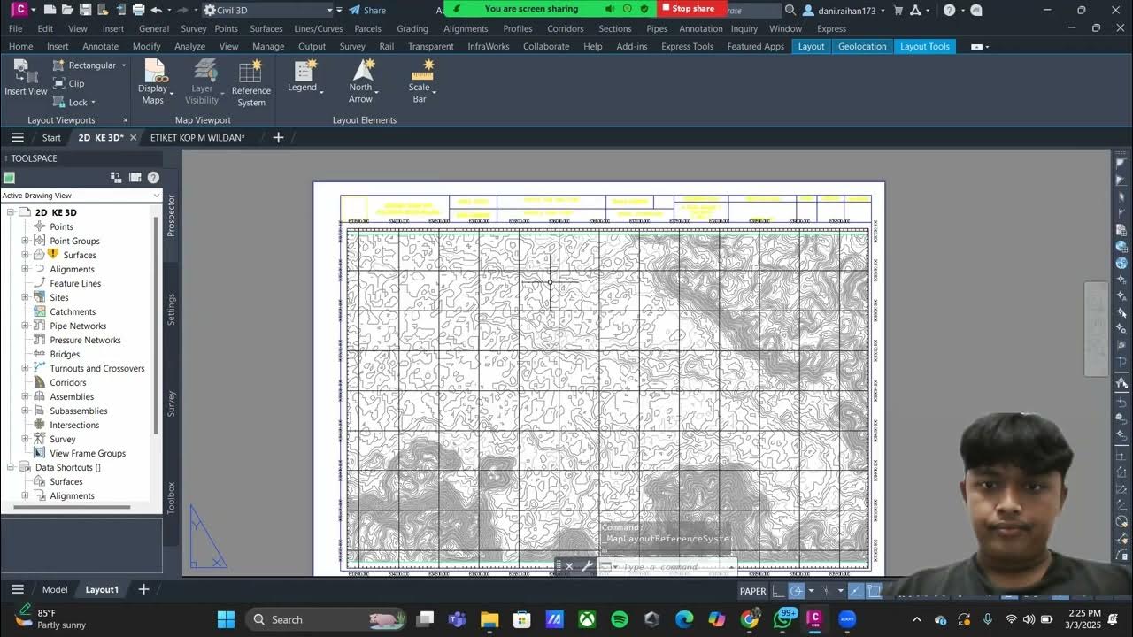 CARA MEMBUAT PETA TOPOGRAFI MENGGUNAKAN SOFTWARE AUTOCAD CIVIL 3D - YouTube