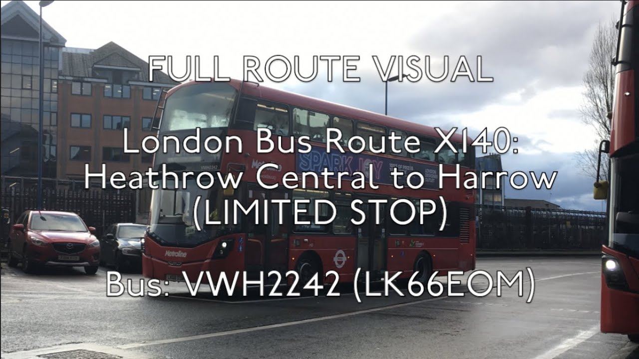 Full Route Visual | London Bus Route X140 - Heathrow Central to Harrow ...