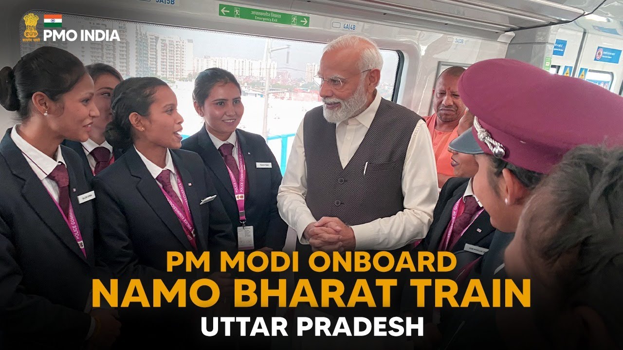 Prime Minister Narendra Modi onboard Namo Bharat Train, UP - YouTube