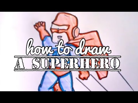 How To Draw | A Cartoon Superhero - YouTube